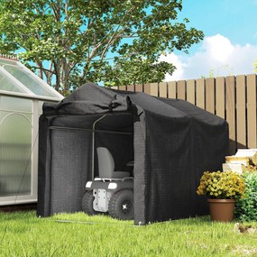 Outsunny Garážový stan, vodotěsný stanovací garáž s dveřmi, odolný proti UV záření, 220 x 157 x 165 cm, černý