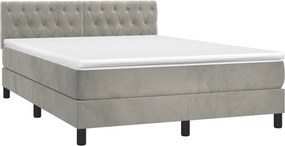 Box spring postel s matrací světle šedá 140x190 cm samet 3141479