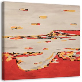 Obraz na plátně Abstraktní béžová červená - 50x50 cm