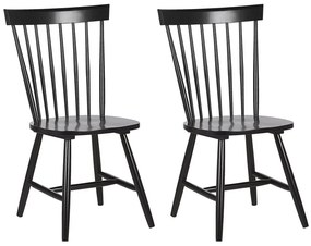 Sada 2 dřevěných jídelních židlí černé BURGES Beliani