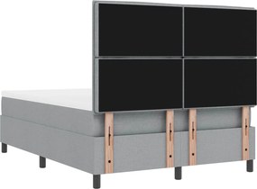 Postel s boxspringem s čelo Světle šedá 140 x 190 cm textil 3343988