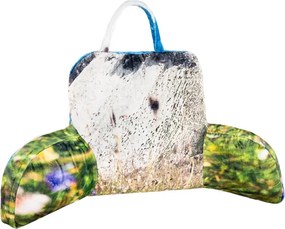 Bellatex Polštář opěrka na čtení 50x100 cm zelená, šedá
