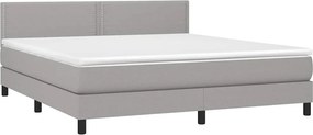 Box spring postel s matrací a LED světle šedá 180x200 cm textil 3133093