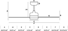 FARO NU 33721 52“ matná bílá/matná bílá Reverzní stropní ventilátor
