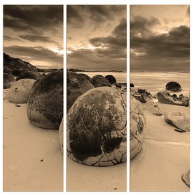 Obraz na plátně - Balvany na pláži - čtverec... 307FB (105x105 cm)