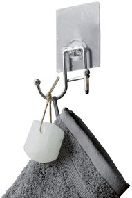 Dvojitý samolepicí háček Compactor Bestlock Magic systém bez vrtání, chrom, nosnost až 3kg
