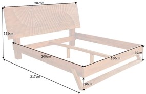 Designová postel Shayla 180 x 200 cm hnědé mango