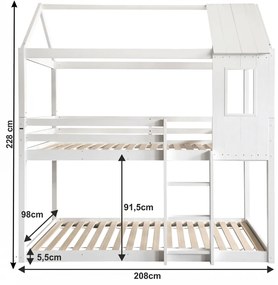Kondela Montessori patrová postel, bílá, 90x200, Atrisa