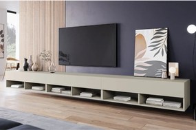 Dlouhá TV skříňka 300 cm kašmír Lowboard A (LOWA300K + LED)