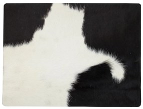 Kožené prostírání s designem kravské kůže, bílo černé 30 x 40 cm