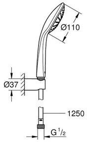 Grohe Euphoria 110 Mono set s držákem na stěnu, 1 proud 27354000