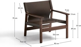 Tmavě hnědé kožené křeslo Jan – Kave Home