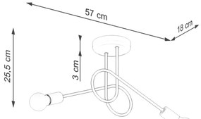 Sollux SL.1471 - Přisazený lustr LOOP 2xE27/15W/230V bílá