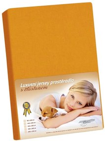 Jersey s elastanem - 160x200 cm oranžová