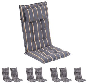 Sylt, čalouněná podložka, podložka na židli, podložka na výše polohovací křeslo, polštář, polyester, 50 × 120 × 9 cm, 6 x podložka