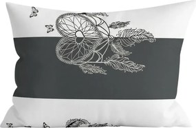 Polybavlněný povlak na polštář TIRSO POLY 50x70 cm, šedo-bílý knoflík
