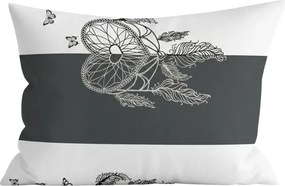 Polybavlněný povlak na polštář TIRSO POLY 50x70 cm, šedo-bílý knoflík