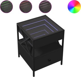 Noční stolek s Infinity LED černý 40 x 40 x 51 cm 3284101