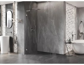 Mexen Lunar L sprchová stěna levá 80 x 200 cm, 8mm čiré sklo, broušená ocel, 830L-080-000-97-00-L