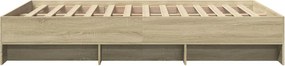 Rám postele dub sonoma 135 x 190 cm kompozitní dřevo 3295690