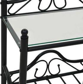 vidaXL Noční stolek z oceli a tvrzeného skla 45 x 30,5 x 60 cm [246726] Barva: Černá