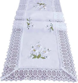 Krajkový ubrus Jarní květy 40 × 140 cm