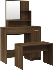 Toaletní stolek sada hnědý dub 86,5 x 35 x 136 cm 3114154