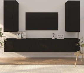 vidaXL 6dílný set TV skříněk kompozitní dřevo [3188840] Barva: Černá