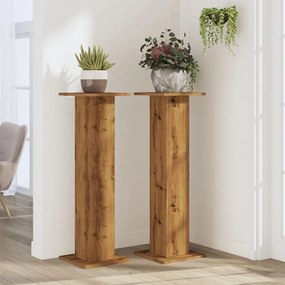 Stojany na rostliny 2 ks dub artisan 30 x 30 x 95 cm kompozit 3307881