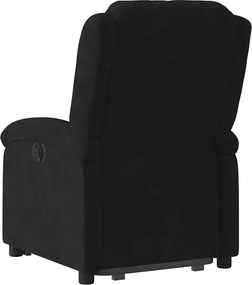 Zvedací polohovací křeslo černé samet 3204306