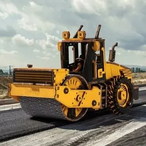 RoboTime dřevěné 3D puzzle Silniční válec / od 8 let / 149 dílků / Obt