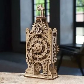 Ugears 3D dřevěné mechanické puzzle Hodinová věž / od 14 let / 44 dílk