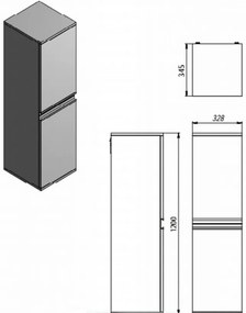 Lavedo Savona 120 závěsná nízká koupelnová skříňka