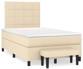 Box spring postel s matrací krémová 120x190 cm textil 3270360
