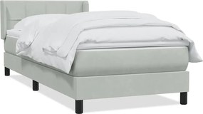 Box Spring Postel s matrací Světle šedá 90x220 cm Samet 3318141