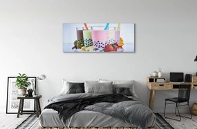akrylový obraz Mléčné koktejly s ovocem 120x60 cm