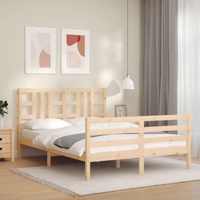 Rám postele s čelem 140 x 200 cm masivní dřevo,  3193921