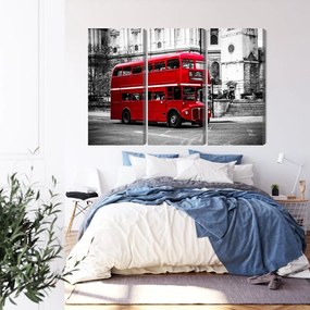 Vícedílný obraz Dvoupatrový Autobus V Londýně Nedostatek Nedostatek Přírodní plátno 60x40