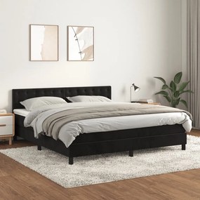 Box spring postel s matrací černá 160x200 cm samet 3141553