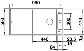 Granitový dřez Blanco AXIA III XL 6 S-F InFino aluminium + skleněná krájecí deska 522197