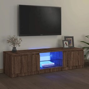 vidaXL TV skříňka s LED osvětlením hnědý dub 140x40x35,5 c