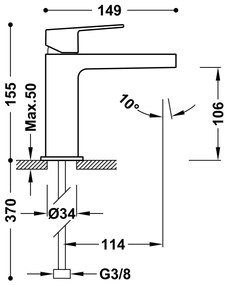 PROJECT TRES Jednopáková umyvadlová baterie, černý bronz 21110301KMB