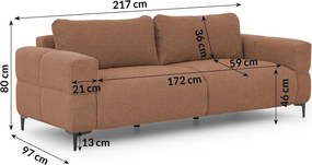Pohovka v terakotové barvě 217 cm Helio – Ropez
