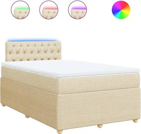 Box spring postel s matrací krémová 120x190 cm textil 3289707