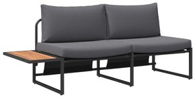 Zahradní sofa s polštářem Hnědá 200.5 x 70 x 85.5cm kov