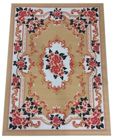Krásný světle hnědý koberec s květinovým vzorem Šířka: 120 cm | Délka: 170 cm