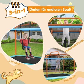 Costway 3-in-1 Dětská trampolína s houpačkou a horizontálním barem