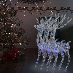 XXL Akryloví vánoční sobi s 250 vícebarevnými LED 3 ks 180 cm,  3154364 HangarStore.cz