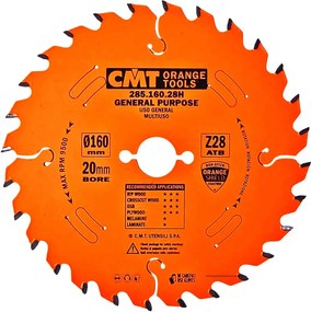 CMT Industrial Pilový kotouč pro podélné a příčné řezy D160x2,2 d20 Z28 HW Odhlučněný