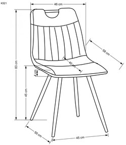 Jídelní židle REZA — kov, látka Šedá